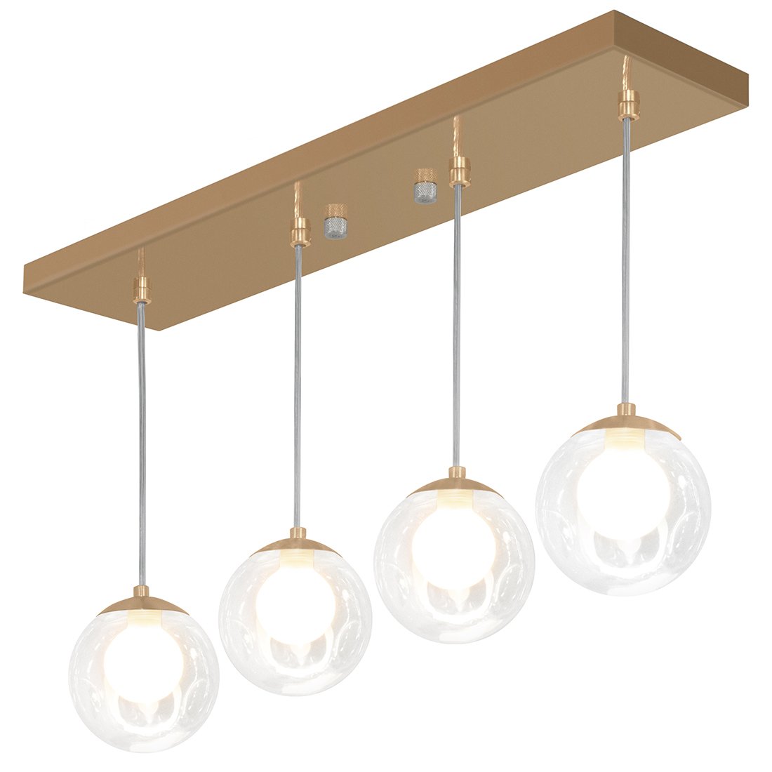 Pendente Retangular Quadruplo NewCobre Harmony Bolinha Vidro ...