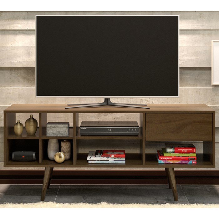 Rack para Tv 55 Polegadas 7 Nichos R1462 Capuccino Tecno Mobili | MadeiraMadeira