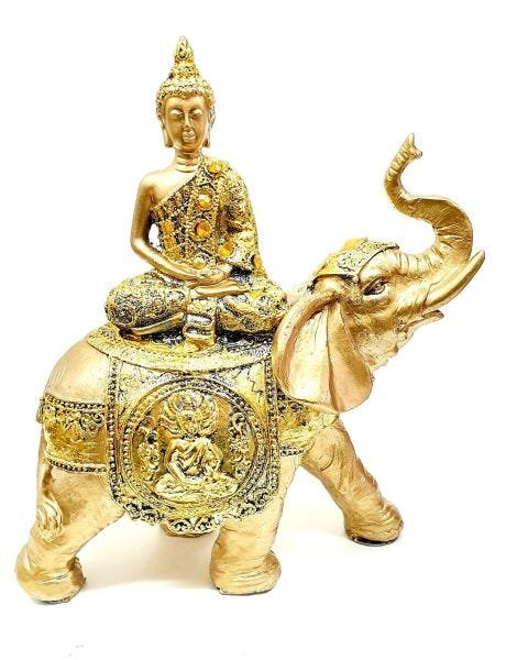 Elefante Com Buda | MadeiraMadeira