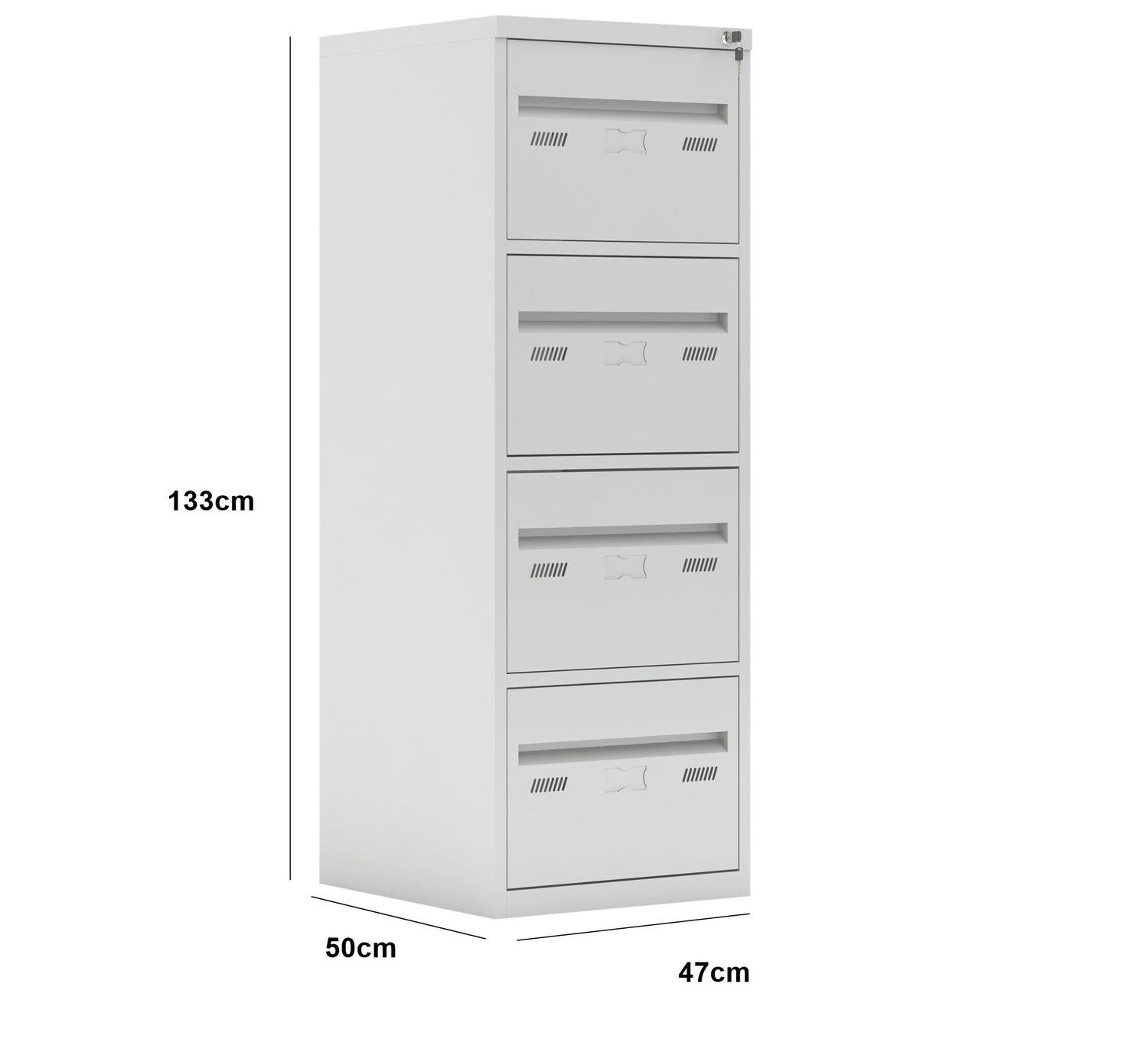 Arquivo 4 Gavetas de Aço Simples - 10010 | MadeiraMadeira