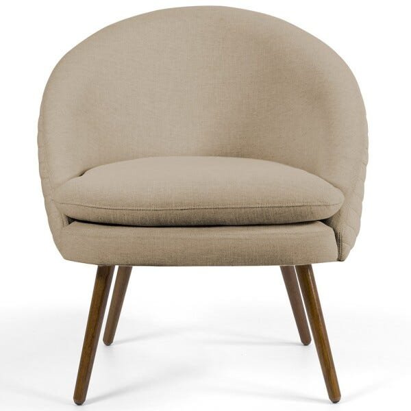 Kit 2 Poltronas Decorativas Fixa Pés Palito Rafa D02 Tressê Linho Bege C-129 - Lyam Decor ...