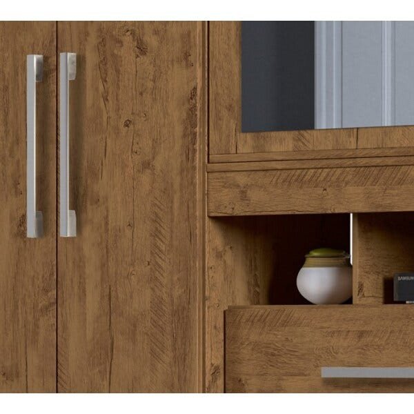 Guarda-Roupa com Painel Giratorio para Tv 32 Dubai Plus Castanho Wood ...