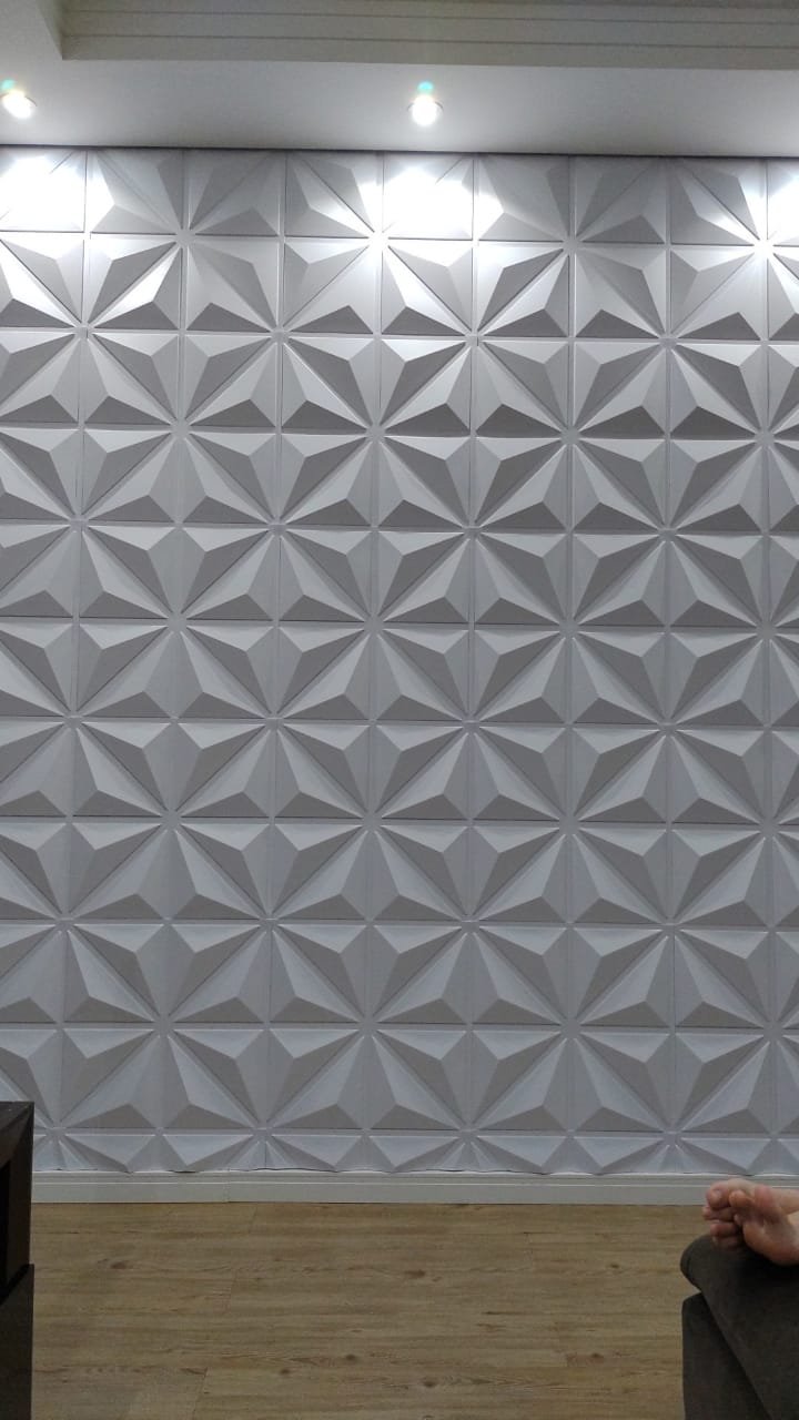 24 Placas Revestimento De Parede Pvc 3d 50x50cm (6 Metros) Modelo ...
