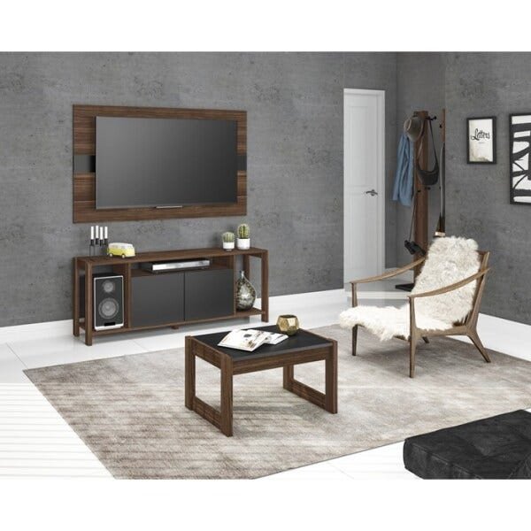 Rack com Painel para TV até 55 Polegadas e Mesa de Centro Az8 Preto ...