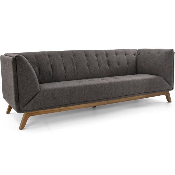 Sofá 4 Lugares Sala de Estar Dante 2,60M D02 Linho Marrom C-468 - LyAM Decor | MadeiraMadeira