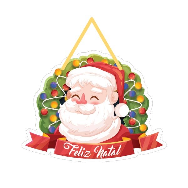 Quadro Placa Decorativa Formato Natal - Guirlanda Papai Noel ...