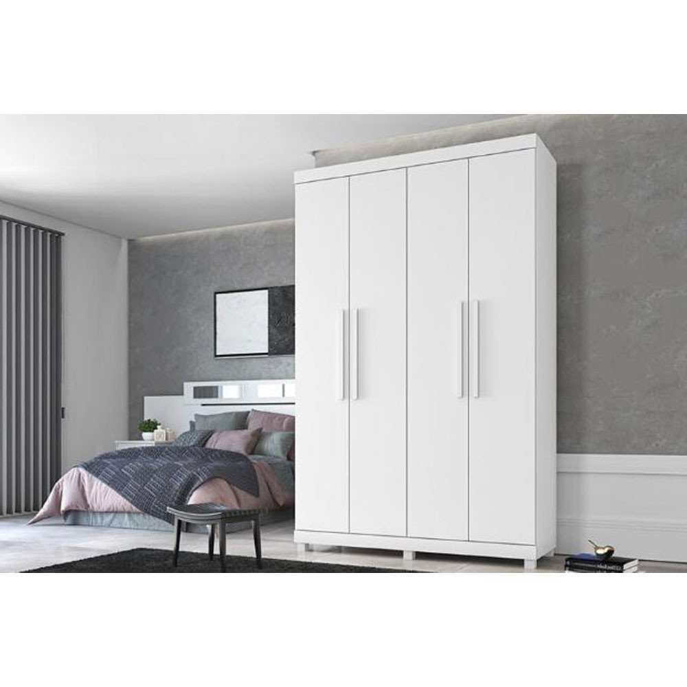 Guarda-Roupa Búzios 4 Portas Geval Branco | MadeiraMadeira
