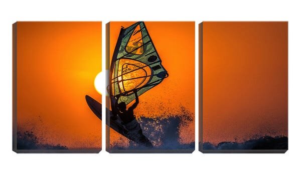Quadro canvas 68x126 windsurf céu laranja | MadeiraMadeira