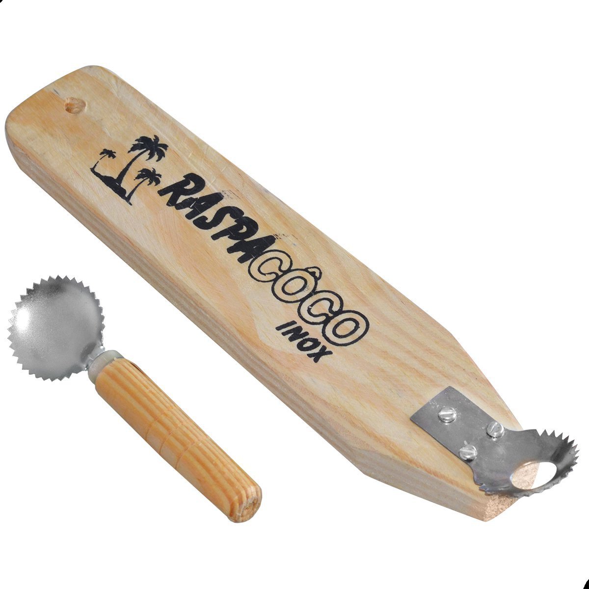 Ralador Raspa coco e mini ralador madeira INOX kit 2 peças | MadeiraMadeira
