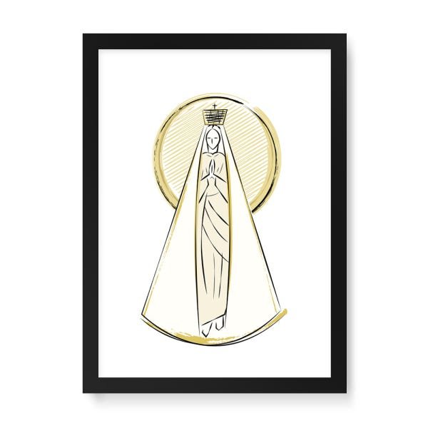Quadro Decorativo Nossa Senhora De Fátima Fundo Branco - 65x46cm ...