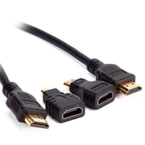 Kit 3x1 Hdmi - Cabo Hdmi 1,5m Com Adaptadores Mini X Micro | MadeiraMadeira
