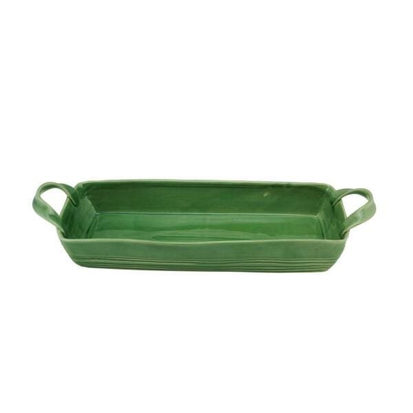 TRAVESSA CERÂMICA RETANGULAR OCEAN VERDE 43x15cm | MadeiraMadeira