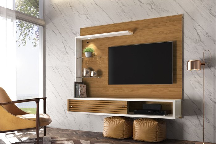 Home Suspenso para TV até 50 polegadas Aussie Select:Naturale/Off White ...