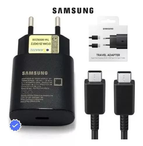 Carregador de Parede Samsung Super Rápido 45w, Cabo Usb-c, Bivolt Preto | MadeiraMadeira