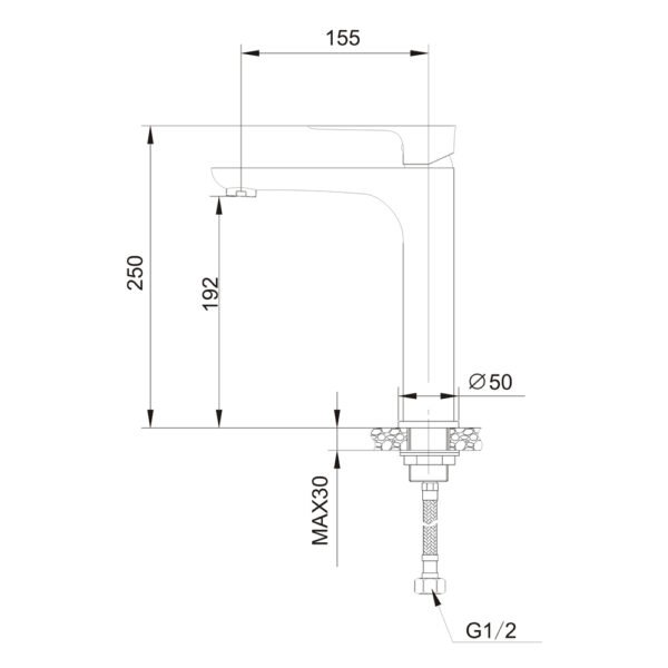 Monocomando para Lavatorio de Mesa Bica Alta - Athens -Cromada WJ-1722 ...