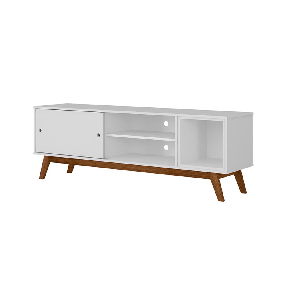 Rack Retro Tv 60 Polegadas Malibu 50 Branco | MadeiraMadeira