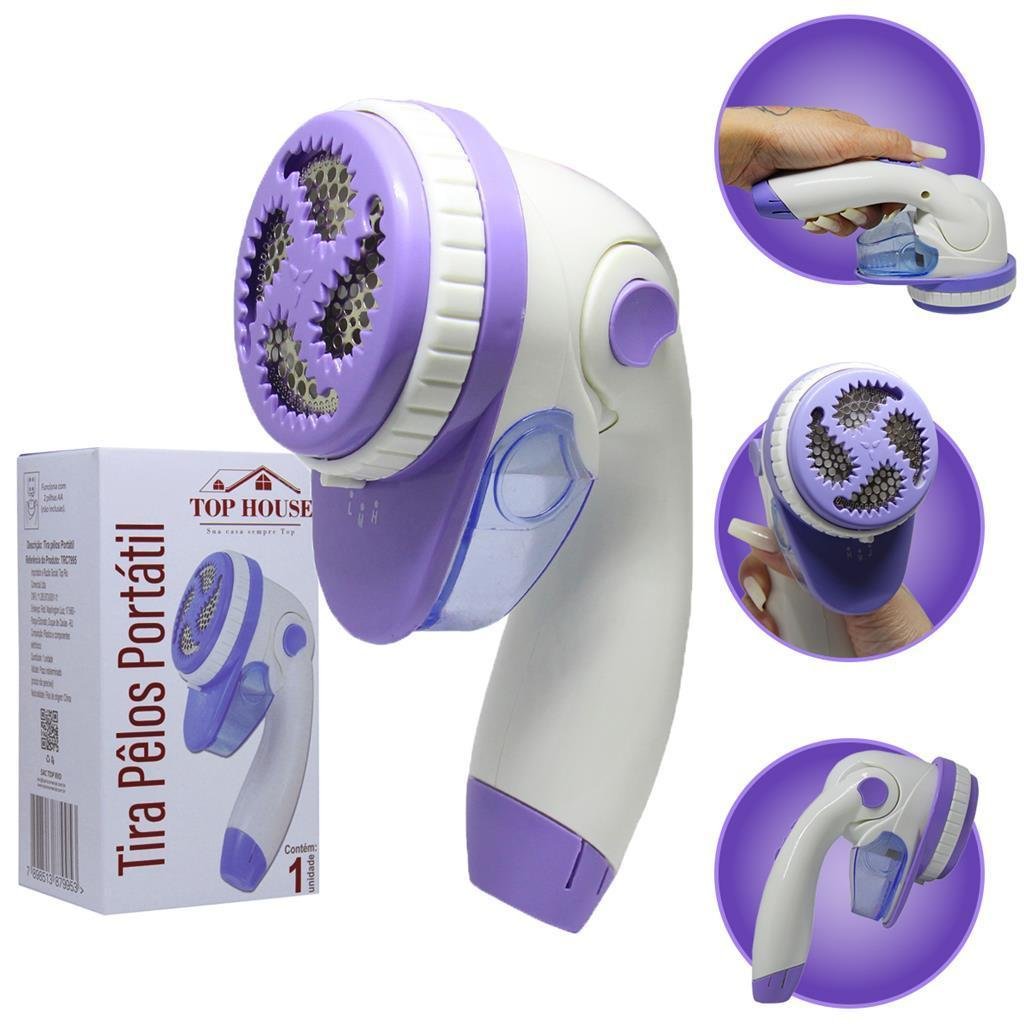 Aparelho Tira Pelos Roupas Papa Bolinha Portátil Roxo | MadeiraMadeira