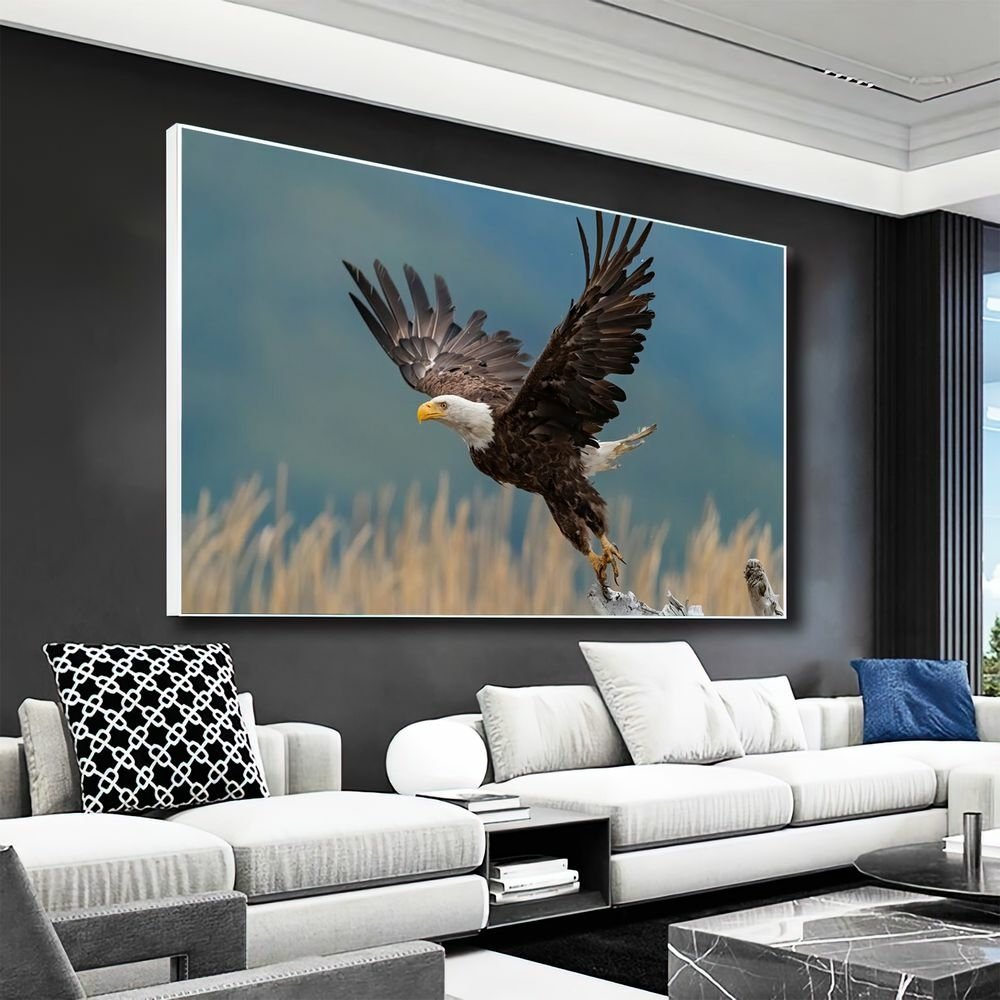 Quadro Aguia Arquetipo de Poder e Foco:60x40 cm/BRANCA | MadeiraMadeira