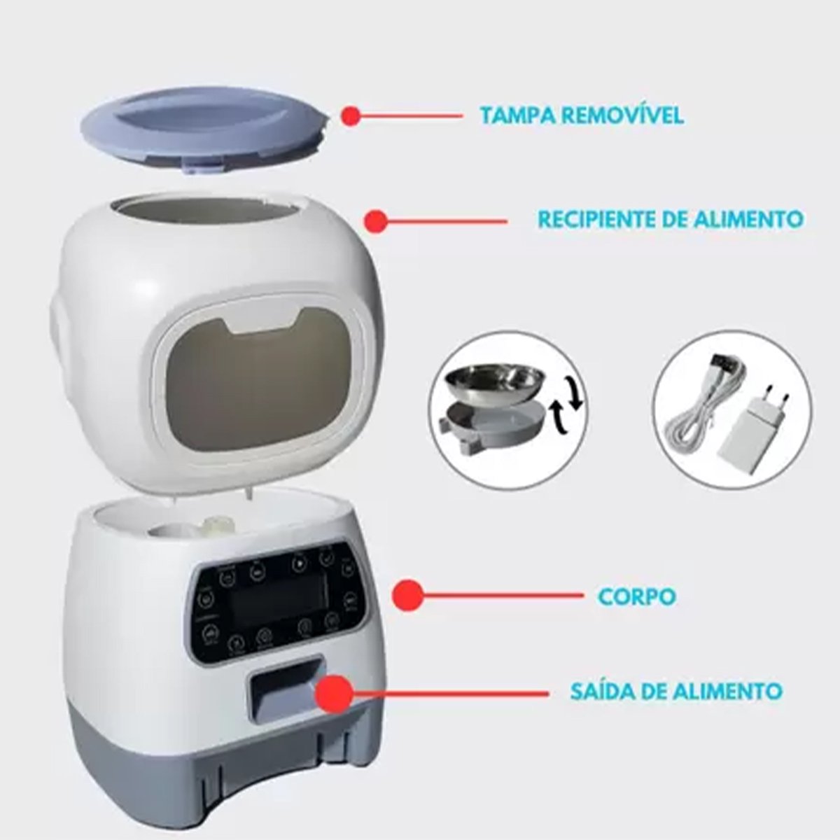 Comedouro Automatico Cachorro Gato Pet Programavel Raçao Dieta Petshop ...