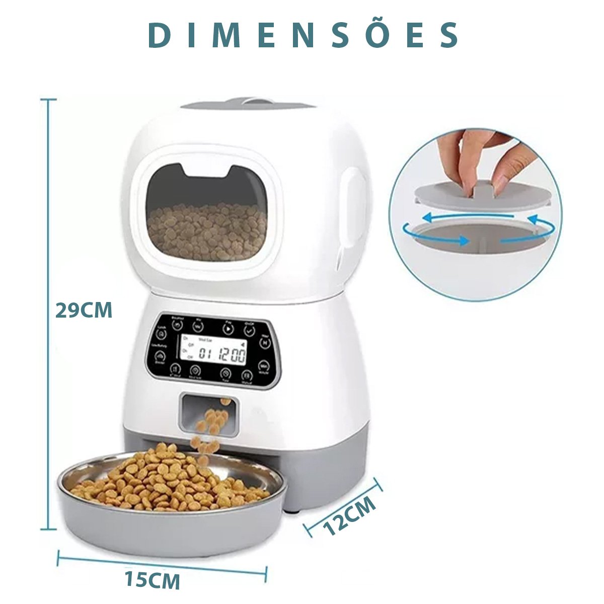 Comedouro Automatico Cachorro Gato Pet Programavel Raçao Dieta Petshop ...