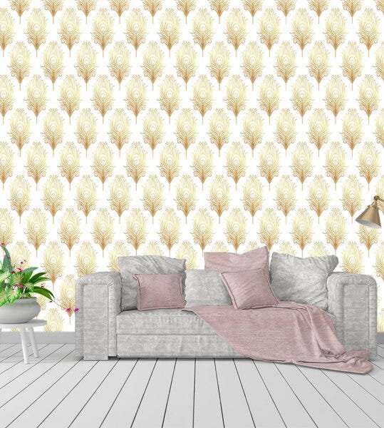 Papel De Parede Adesivo Auto Colante Branco Com Detalhe Bege Simulando ...