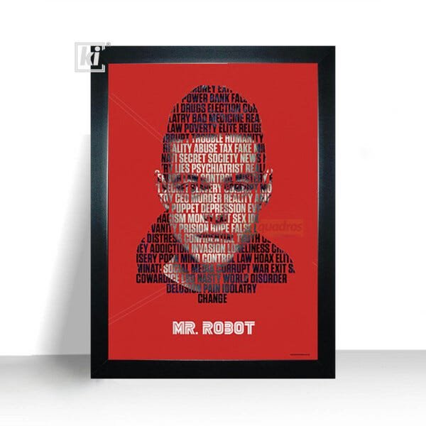 Quadro Decorativo Série Mr. Robot Elliot moldura 44x32cm | MadeiraMadeira
