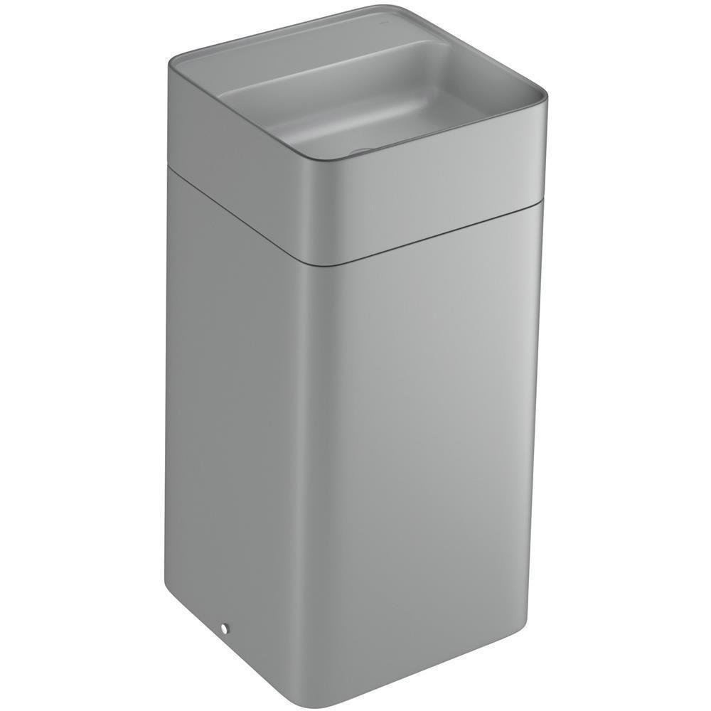 Cuba De Piso Com Mesa Quadrada 85X41,5Cm Cinza Fosco | MadeiraMadeira
