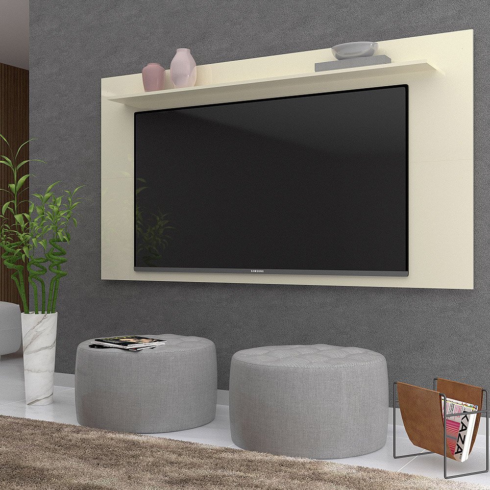 Painel para TV até 65 Polegadas Arizona Off White - Gelius | MadeiraMadeira