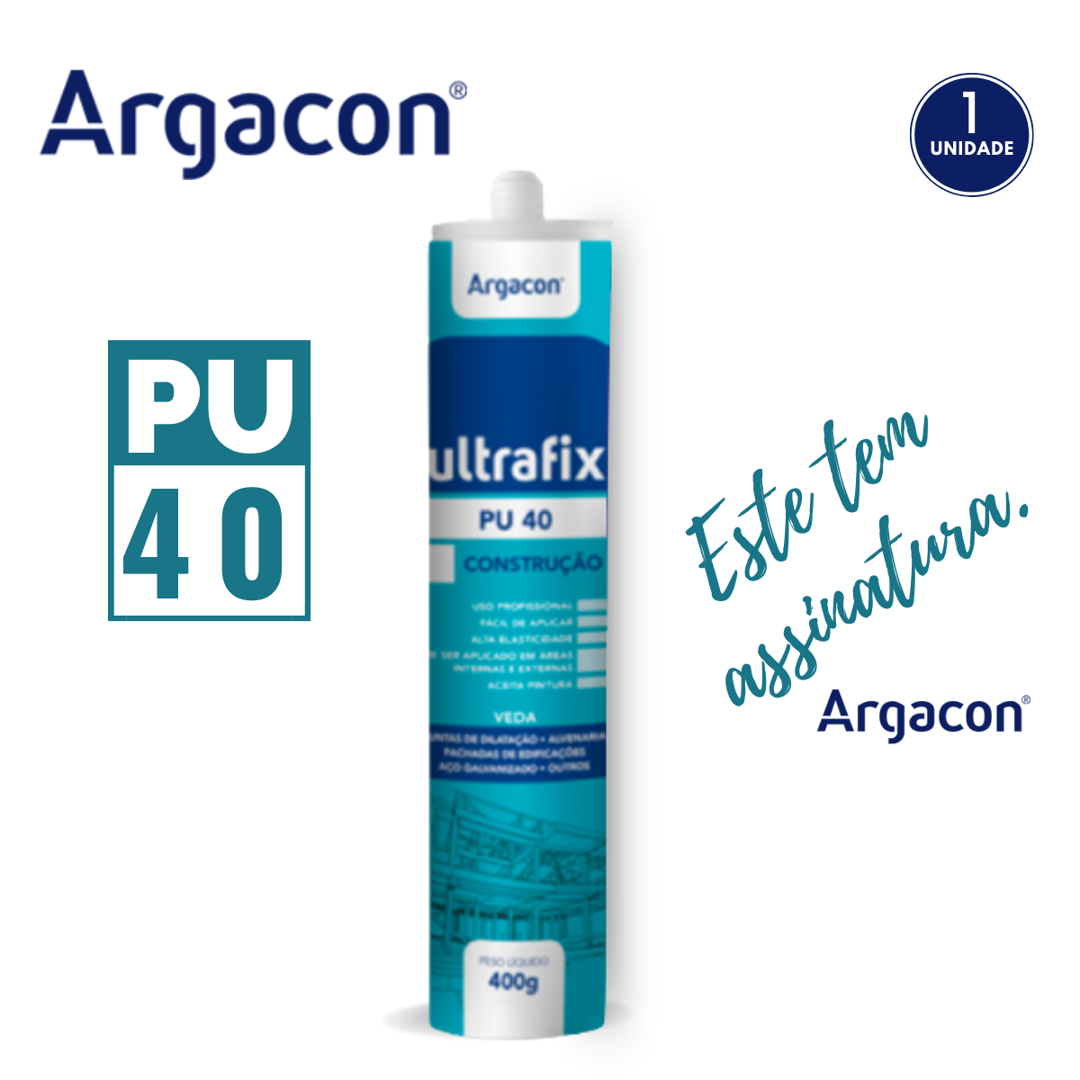 Adesivo Selante Pu 40 Branco 400g Argacon Kit 3 Unidades | MadeiraMadeira