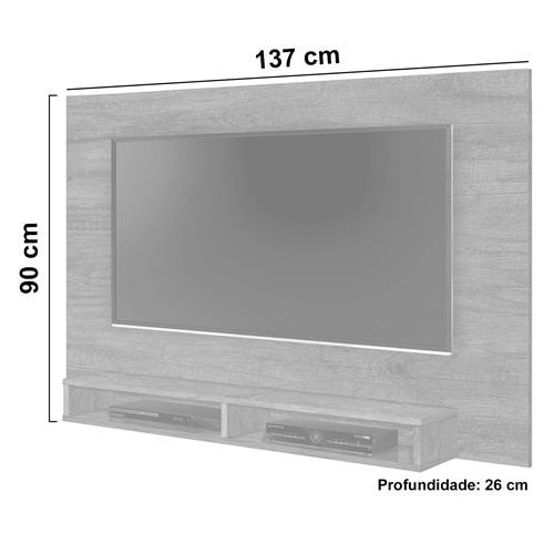 Painel para TV até 42 Polegadas Manhattan - Off White/Madeira Jequtiba ...