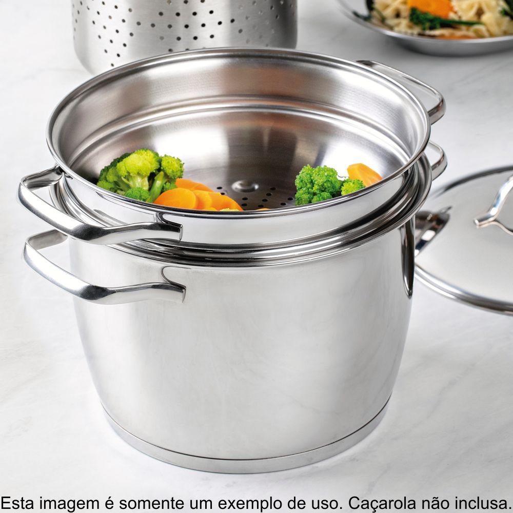 Jogo de Panelas Tramontina Aço Inox Fundo Triplo 02 peças TR-K018 ...