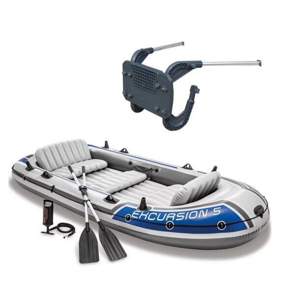 Bote Barco Inflável Excursion 5 com Remos Alumínio + Suporte para Motor ... Bote Barco Inflável Excursion 5 com Remos Alumínio + Suporte para Motor ...