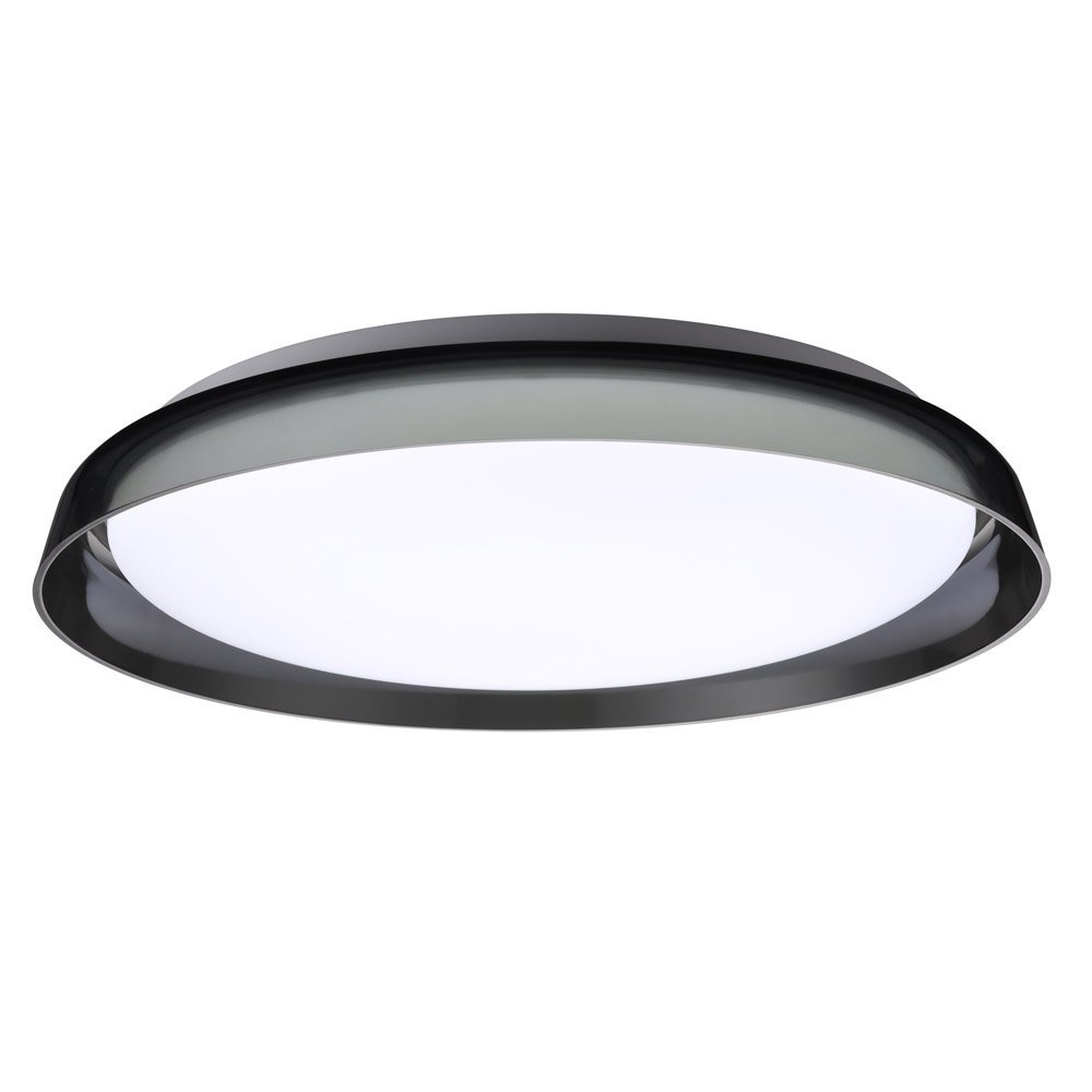 Plafon Sobrepor Miska Fumê e Branco 43cm Led 24W 3000K Bivolt Bella ...