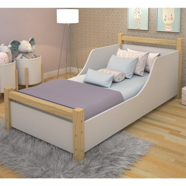 Mini Cama Manuela Branca e Natural | MadeiraMadeira