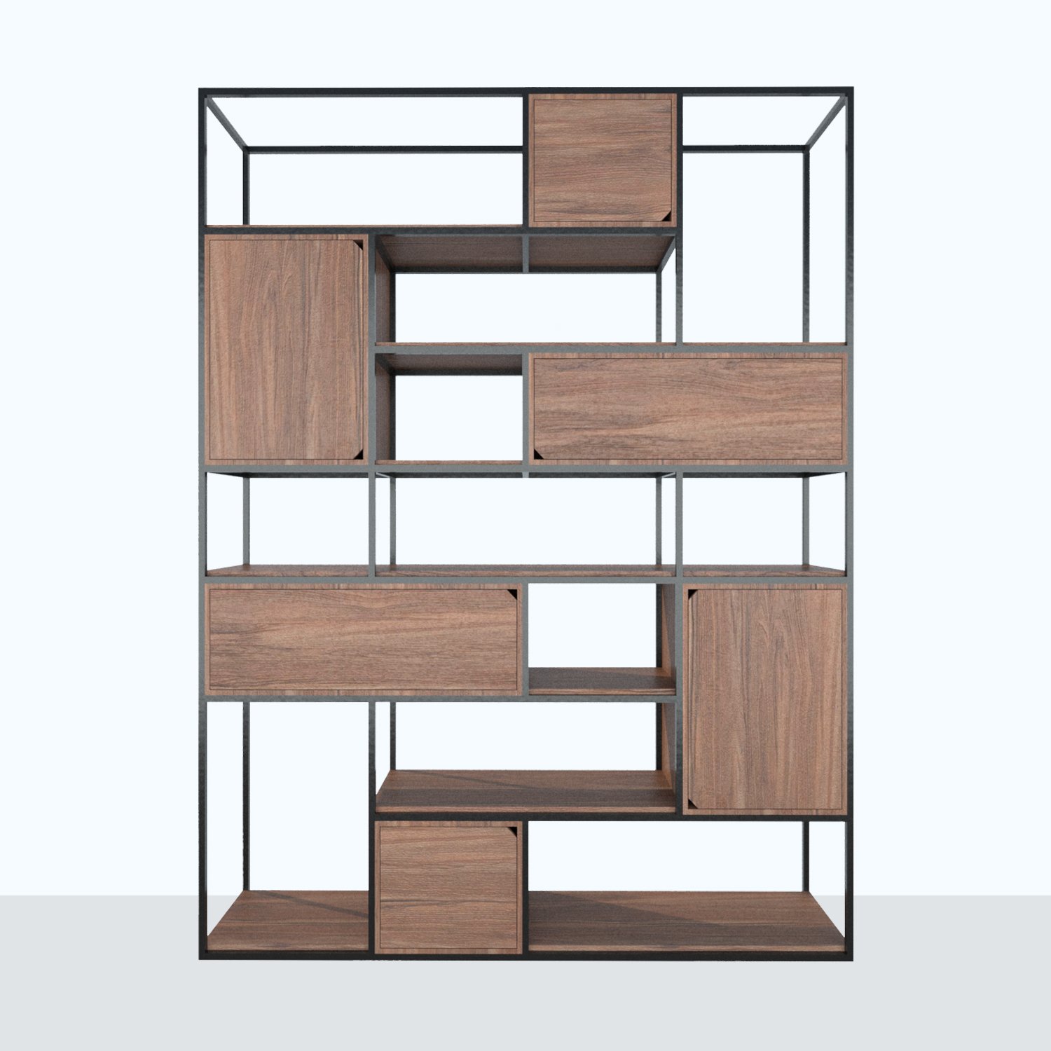 Estante Moderna Estilo Industrial Viveza 150x40x200 Cor mdf Castanho ...