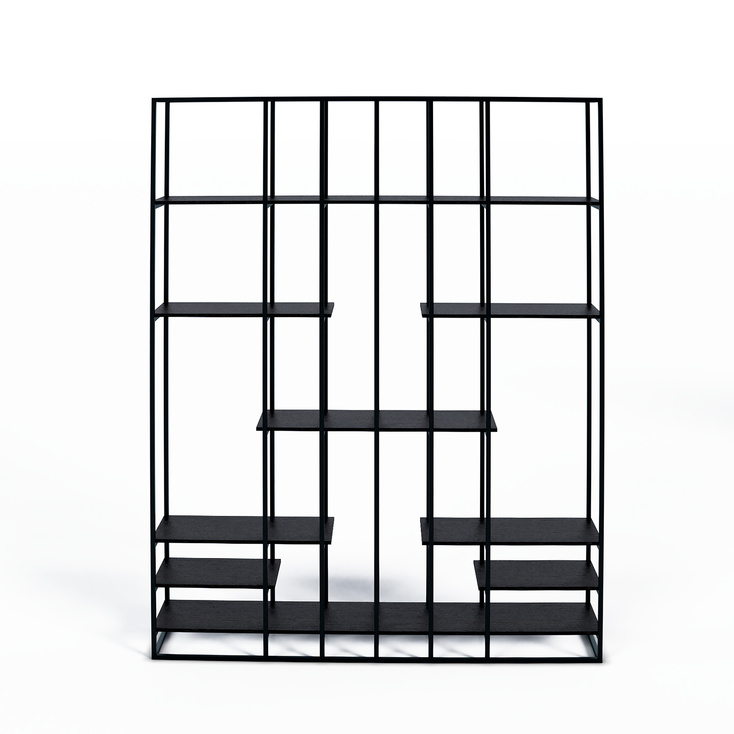 Estante Moderna Estilo Industrial Library 150x40x250 Cor mdf Preto ...