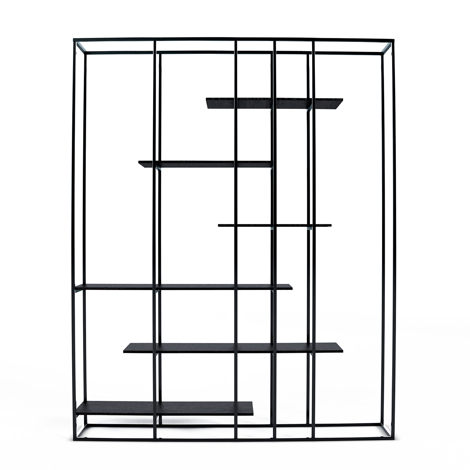 Estante Moderna Estilo Industrial Ladder 150x40x200 Cor mdf Preto ...