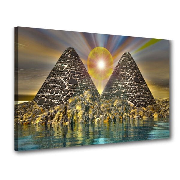 Quadro Decorativo Sala Egito Piramides Sol 1043 | MadeiraMadeira