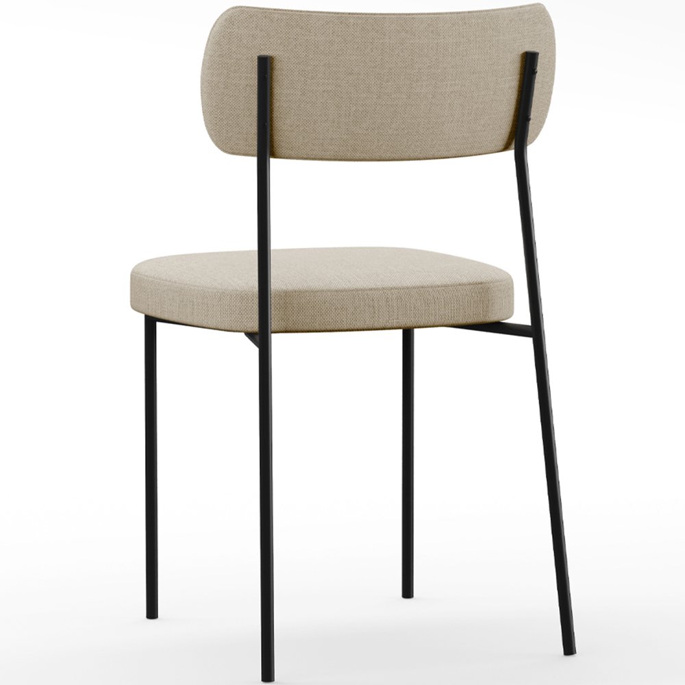 Kit 06 Cadeiras Decorativa Estofada para Sala de Jantar Melina F01 Linho Bege - Lyam Decor ...