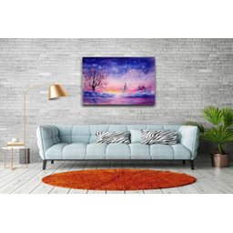 Quadro Decorativo Paisagem Rosa 1385 | MadeiraMadeira