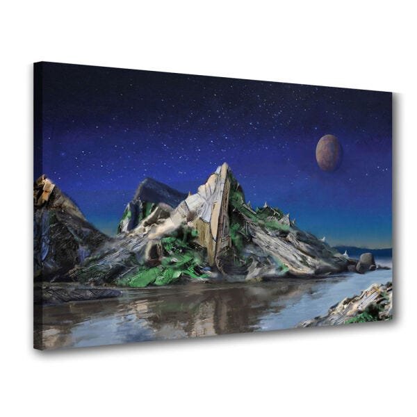Quadro Decorativo Paisagem Mar Na Lua 1058 | MadeiraMadeira