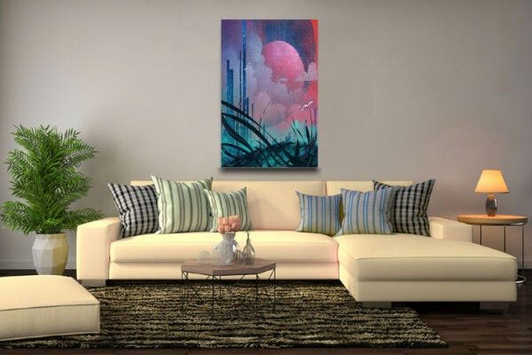 Quadro Decorativo Paisagem Cidade Futuro 1469 | MadeiraMadeira