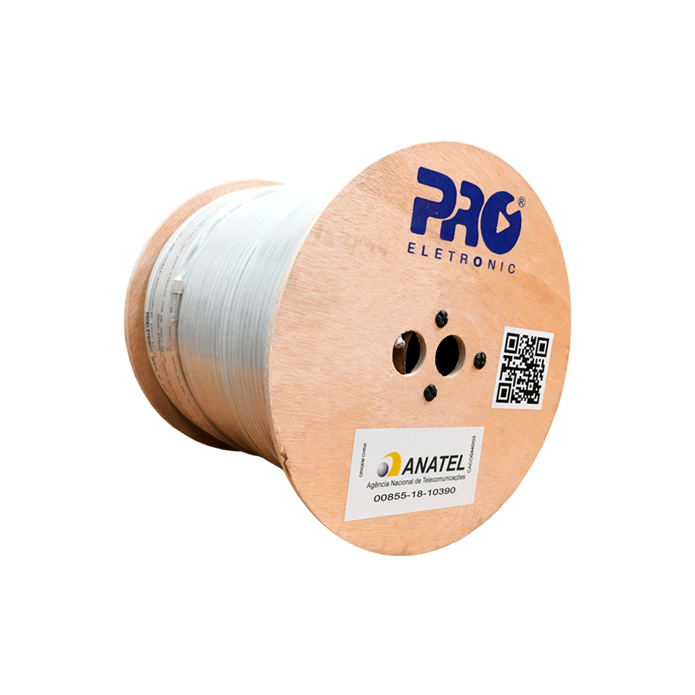 Cabo Coaxial RG59 53% De Malha 300m Branco - Proeletronic | MadeiraMadeira