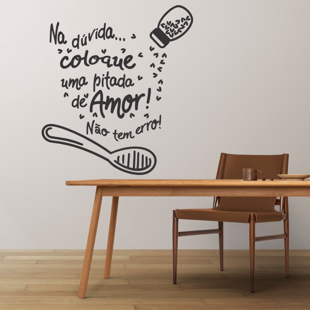 Adesivo de Parede Decoratico Frase Uma Pitada de Amor | MadeiraMadeira