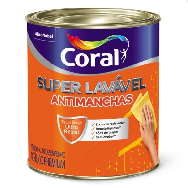 Tinta Acrílica Super Lavável Coral 3,2 Litros Porto Azul | MadeiraMadeira