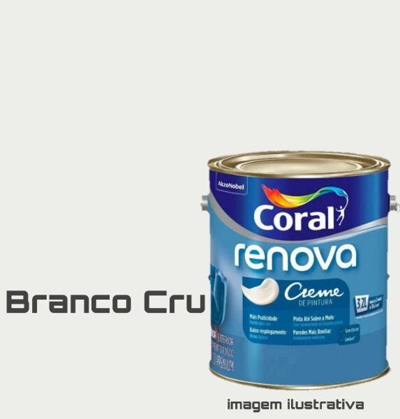 Tinta Acrilica Coral Renova Galão 3,2 Lt Shotcolor cor Branco Cru ...