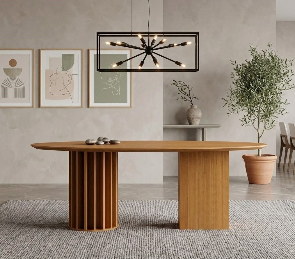 Mesa de Jantar Orgânico 06 Lugares MDF Belle Marrom | MadeiraMadeira