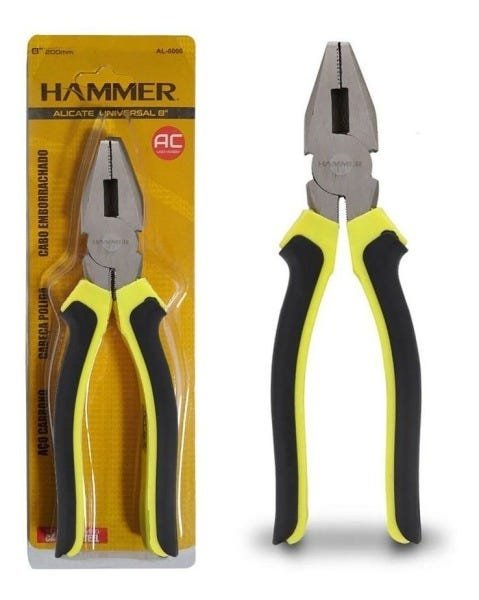 Alicate Universal 8 Polegadas Al-6000 Hammer Emborrachado | MadeiraMadeira