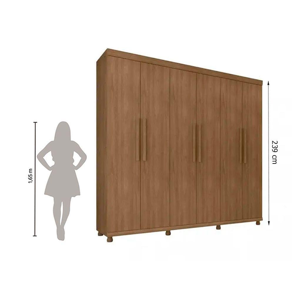 Guarda Roupa Casal Antares Mdf 6 Portas 5 Gavetas Noce Bronze - Moveis ...