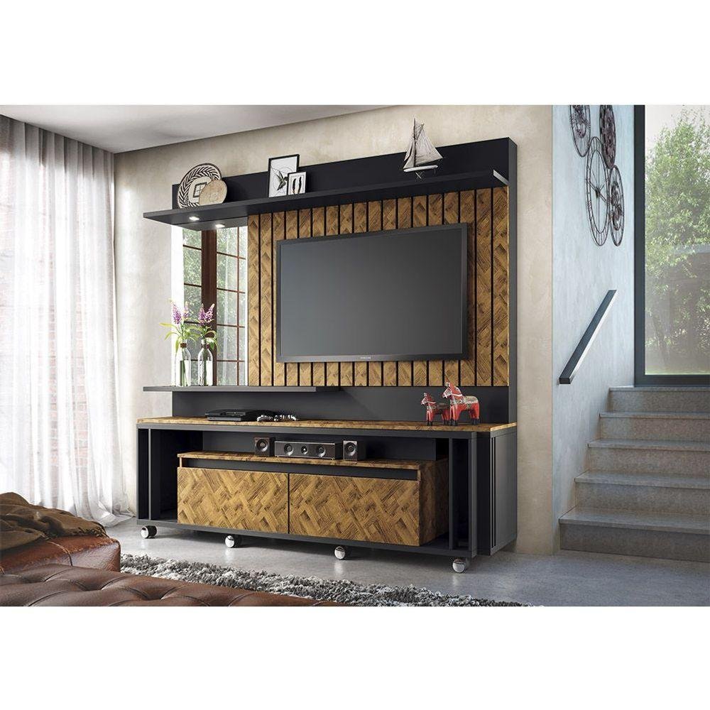 Home Theater Eclipse Preto Chevron | MadeiraMadeira